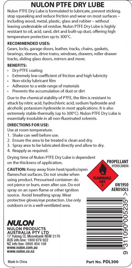 Pro-Strength PTFE Dry Lube (PDL300)